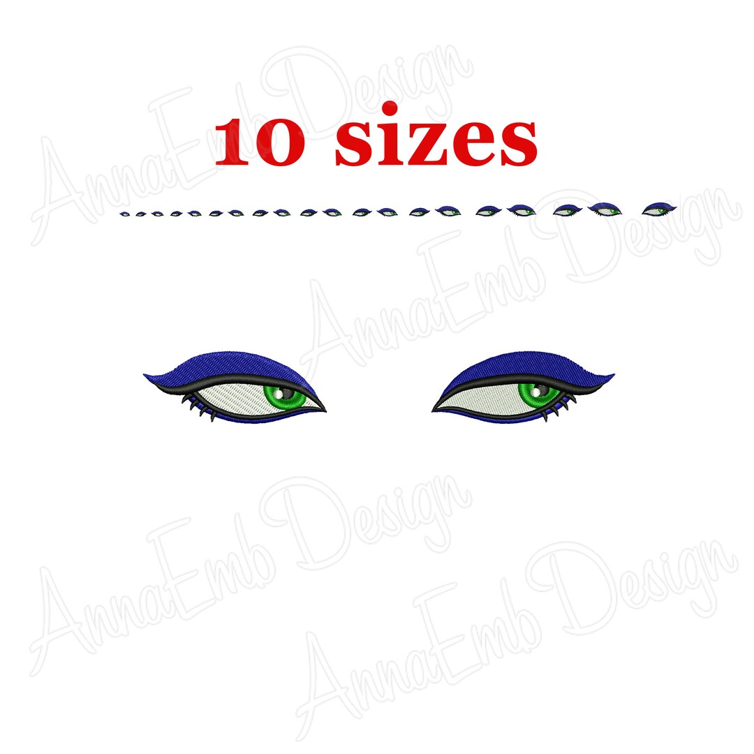 Eyes With Lashes Embroidery Design. Eyes Embroidery Design. Face ...