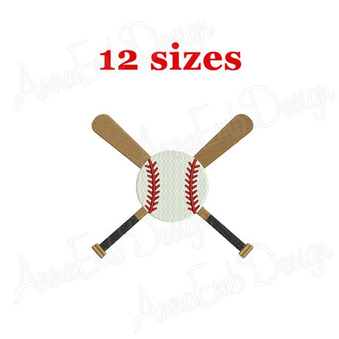 Baseball Embroidery Design. Mini Baseball Bat. Baseball Bat Embroidery ...