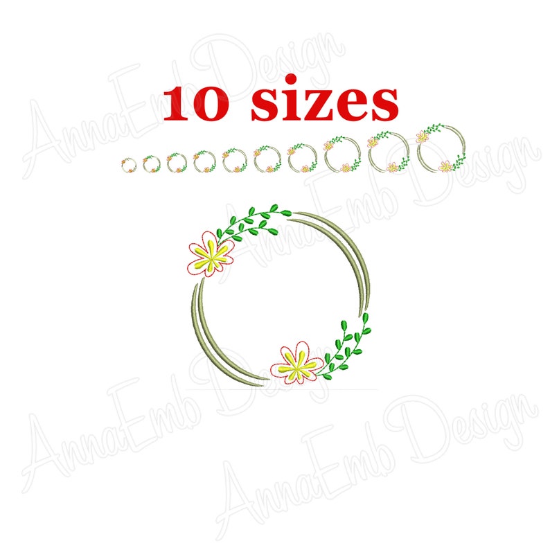 Flower Frame Embroidery Design. Flower Monogram Frame - Etsy