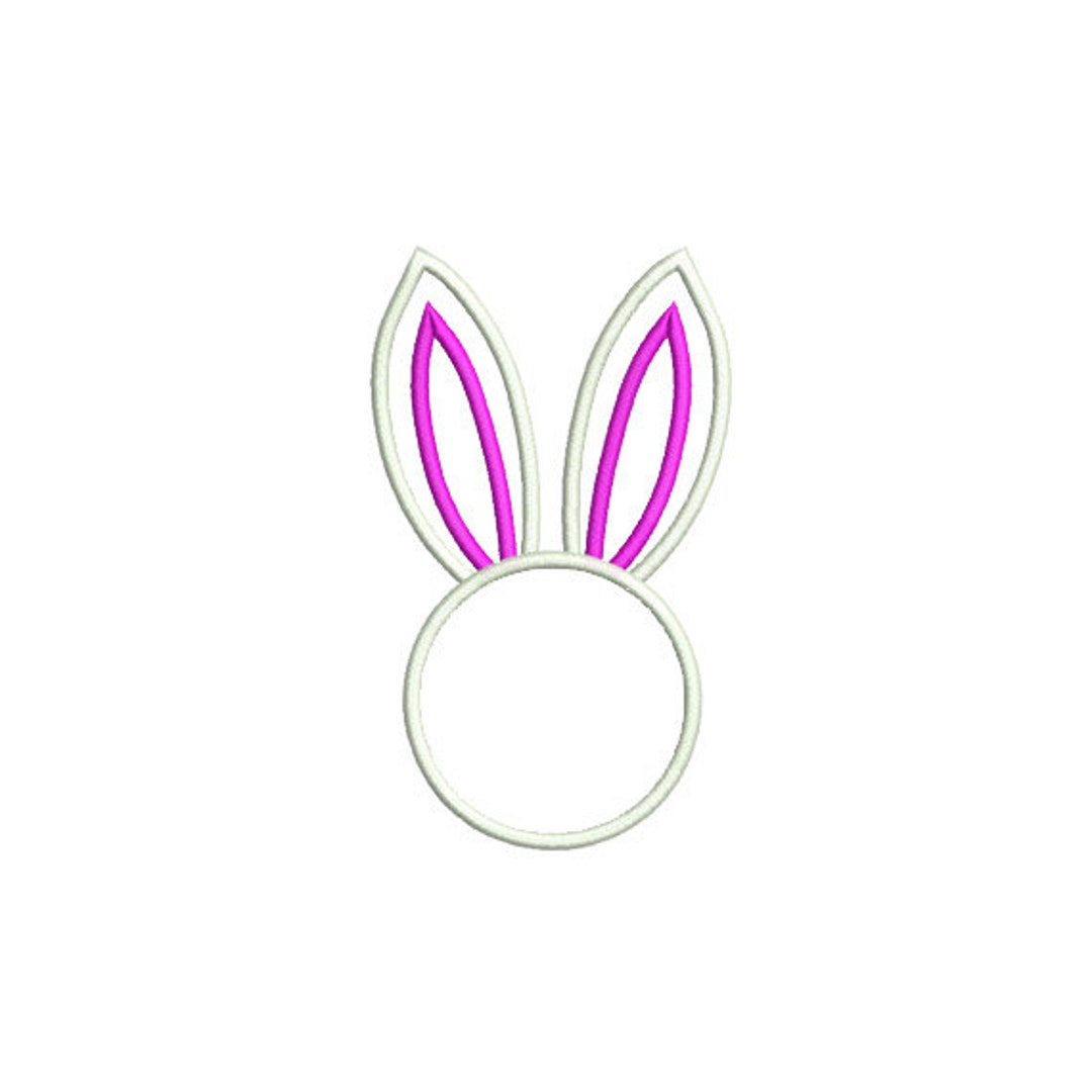 Bunny Ears Embroidery Design. Monogram Frame Applique. Bunny Monogram ...