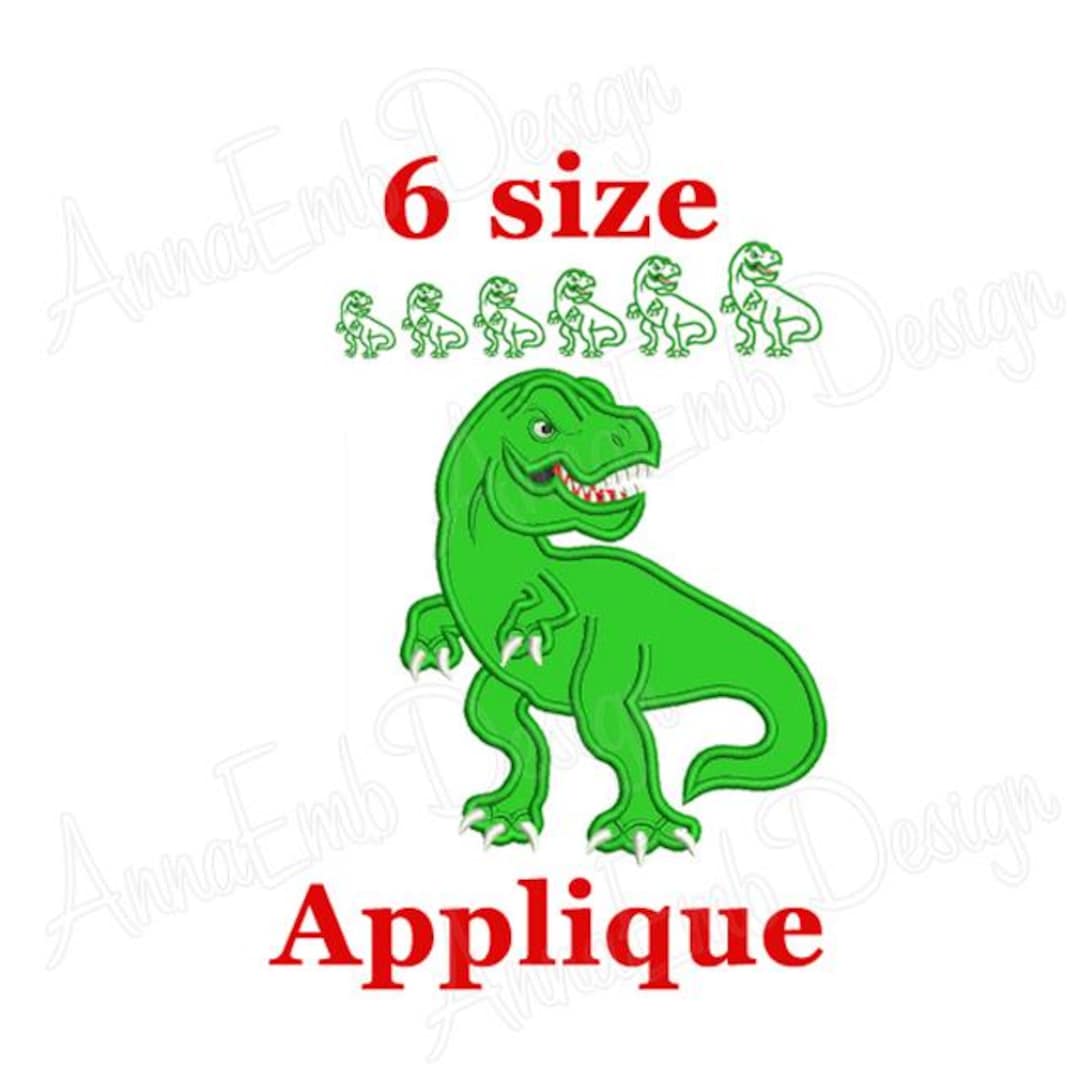 T-rex Dinosaur Applique Embroidery Design. Tyrannosaurus Applique ...