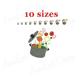 Cooking Pot Embroidery Design. Kitchen Pot Embroidery Design. Kitchen ...