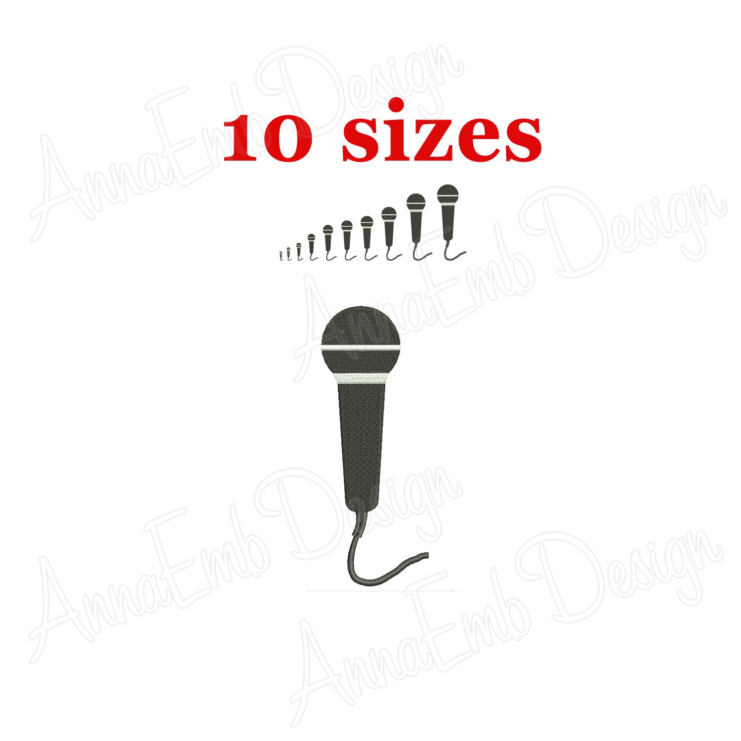 Microphone Embroidery Design. Machine Embroidery Design. | Etsy