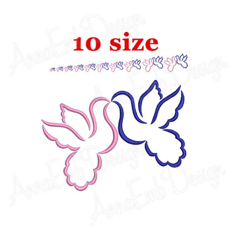 Dove Embroidery Design. Wedding Doves. Peace Embroidery - Etsy