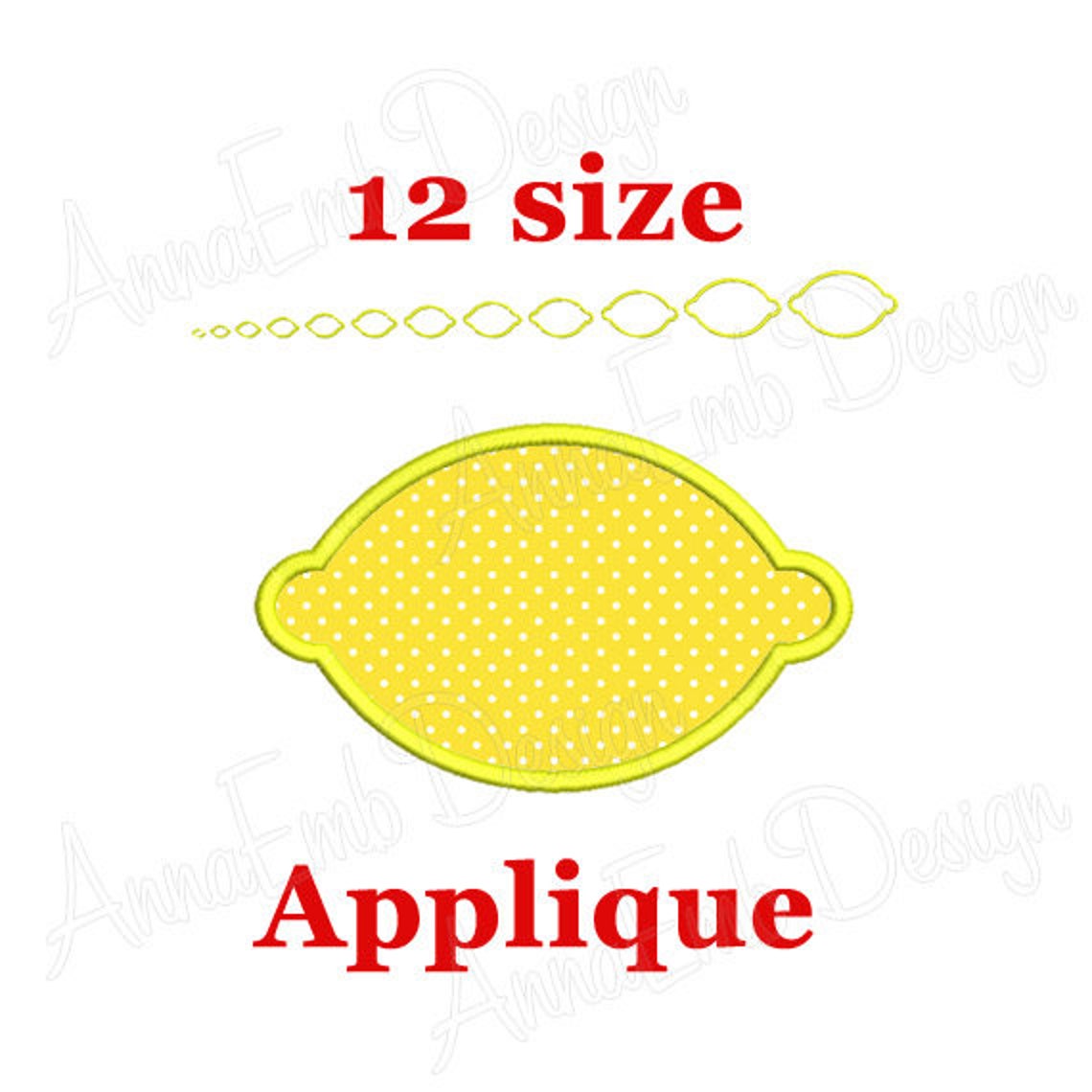 Lemon Applique Embroidery Design. Lemon Mini. Lemon - Etsy