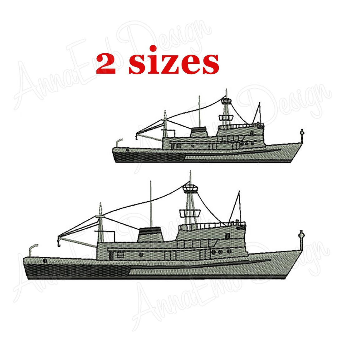 Ship Embroidery Design. Battle Ship Machine Embroidery. Ship Pattern ...
