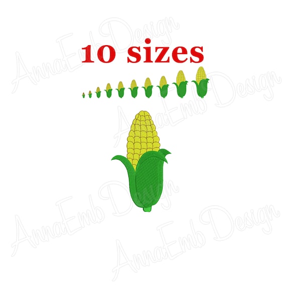 Corn Embroidery Design. Corn Silhouette Embroidery Design. - Etsy