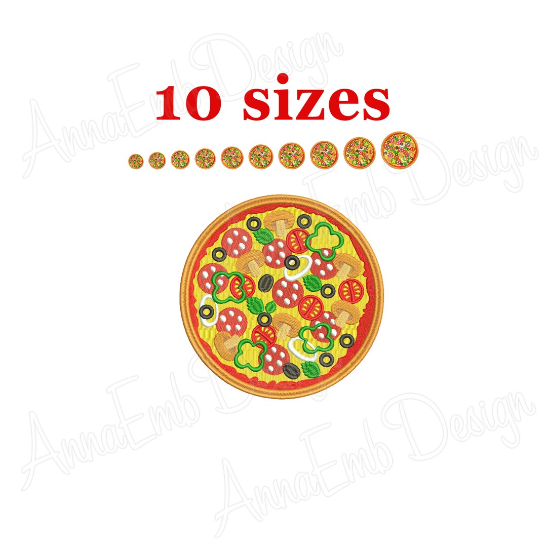 Pizza Embroidery Design. Pizza Design. Mini Pizza. Pizza Fill Design ...