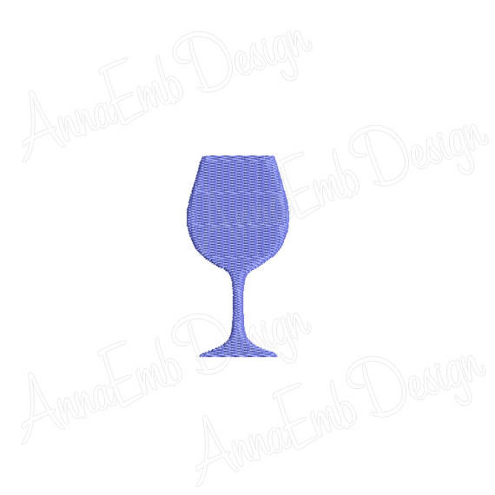 Wineglass Embroidery Design. Goblet Silhouette. Glass - Etsy