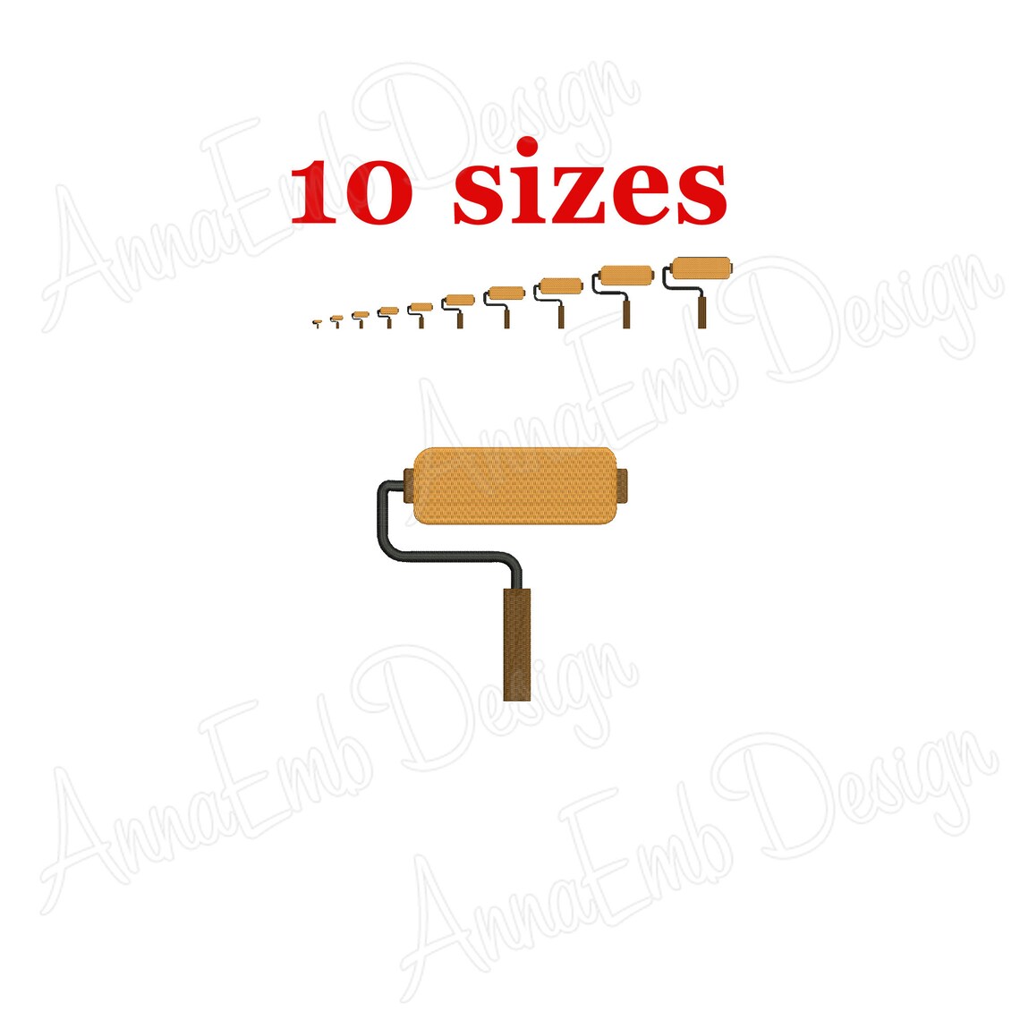 Paint Roller Embroidery Design. Paint Roller Silhouette - Etsy