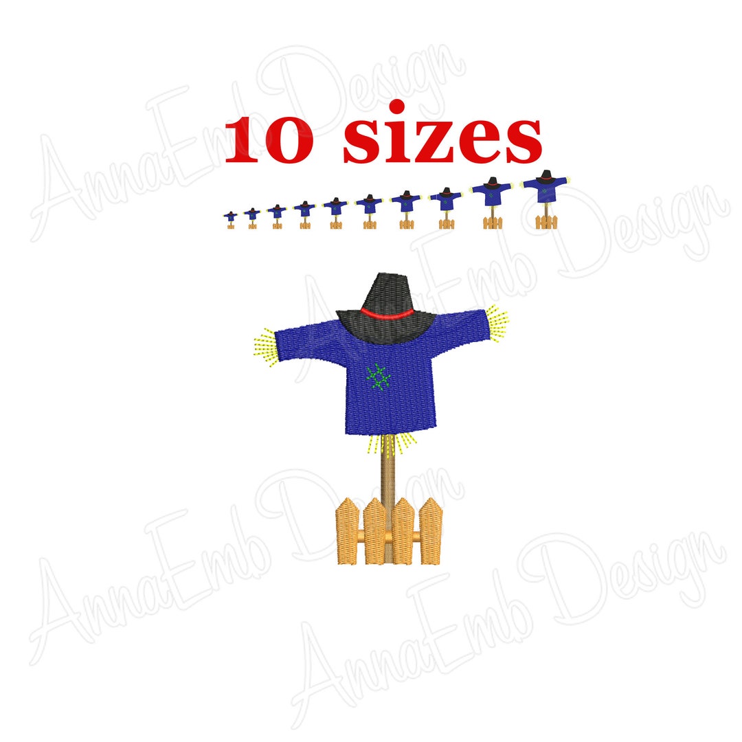 Scarecrow Embroidery Design. Farm Embroidery Design. Scarecrow Mini ...