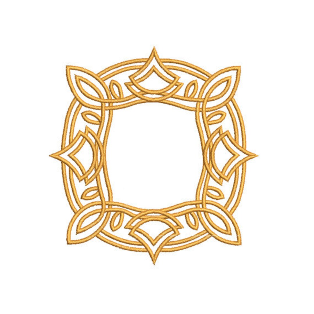 Monogram Border Embroidery Design. Frame Border Embroidery Design ...