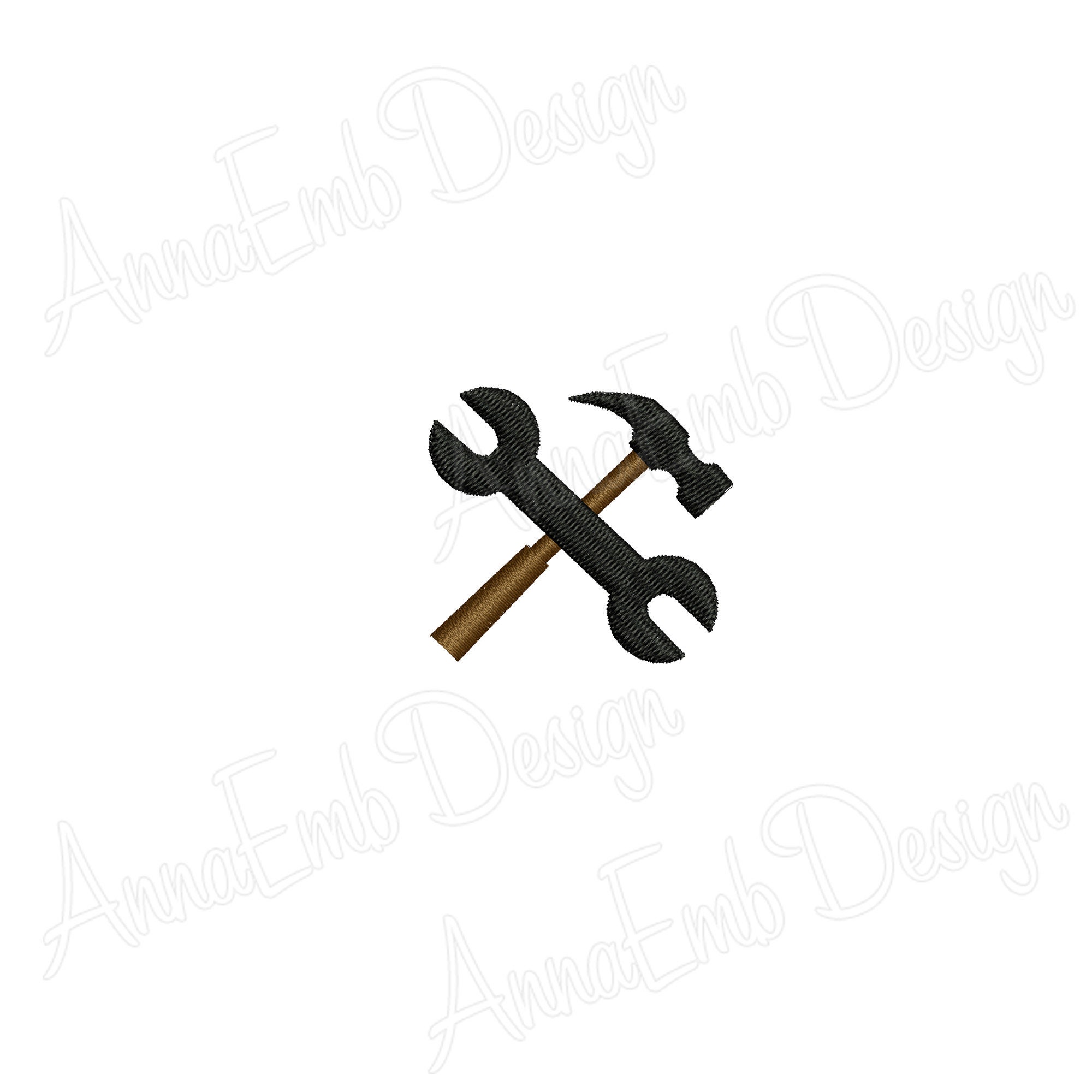 Tools Embroidery Design. Hammer and Wrench Embroidery Design. Machine ...
