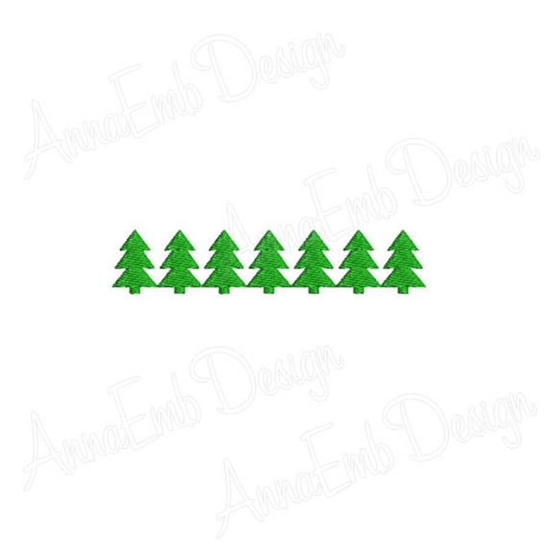 Christmas Tree Border Embroidery Design. Machine Embroidery. | Etsy