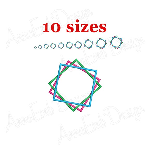 Square Border Embroidery Design. Square Frame Embroidery | Etsy