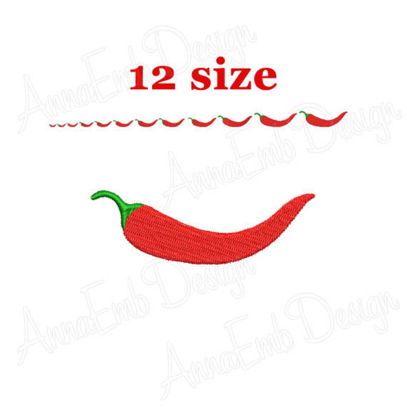 Pepper Embroidery Design. Chilli Pepper. Pepper Silhouette. - Etsy