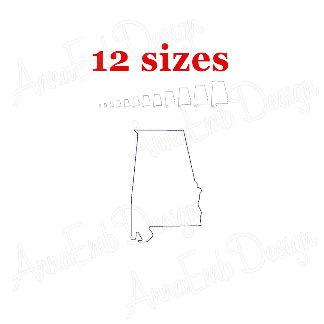 Alabama Embroidery Design. Alabama State Design. Machine Embroidery ...