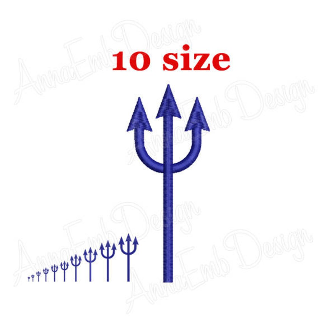 Pitchfork Embroidery Design. Trident Mini Embroidery. Devil Trident ...