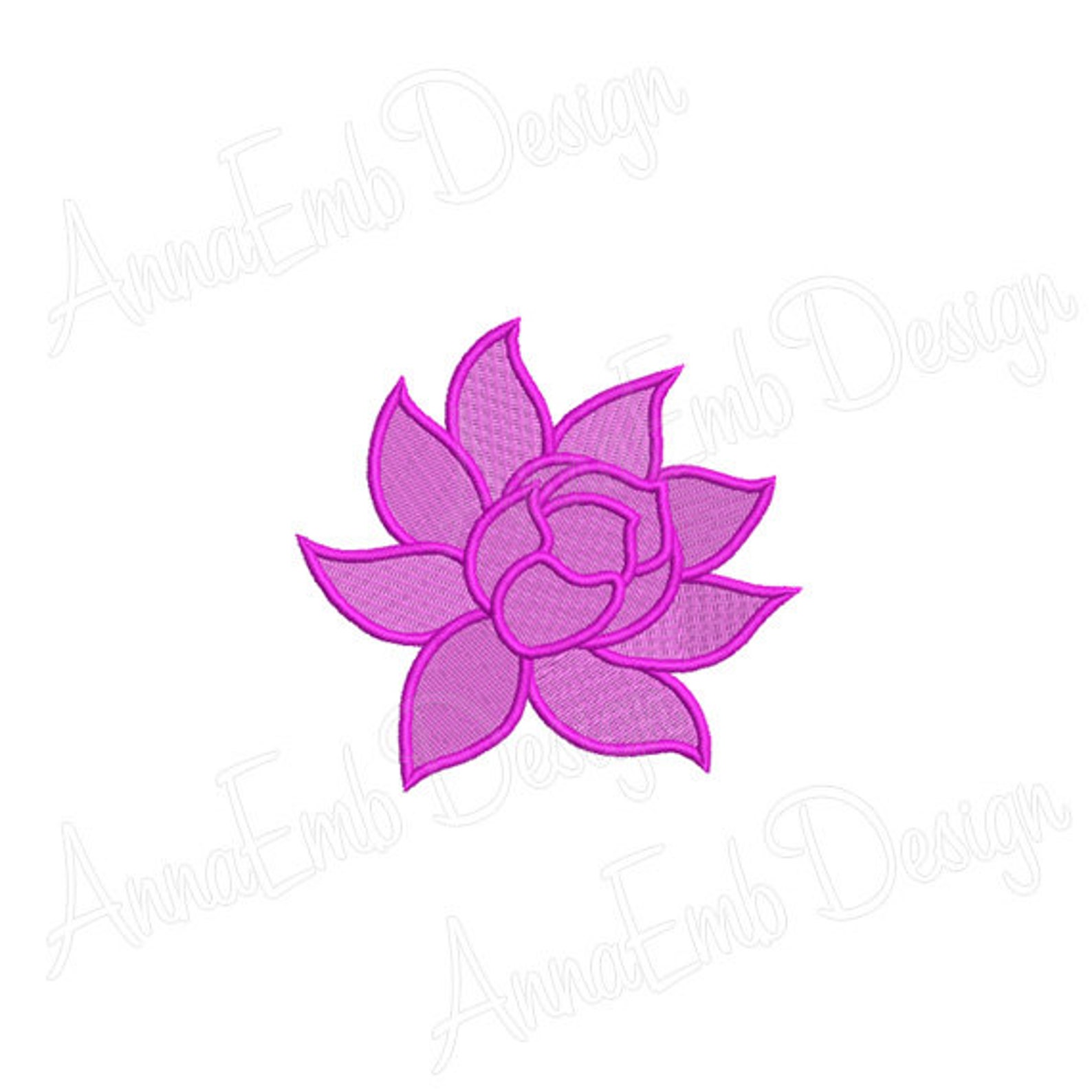 Lotus Flower Embroidery Design. Machine Embroidery Design. - Etsy