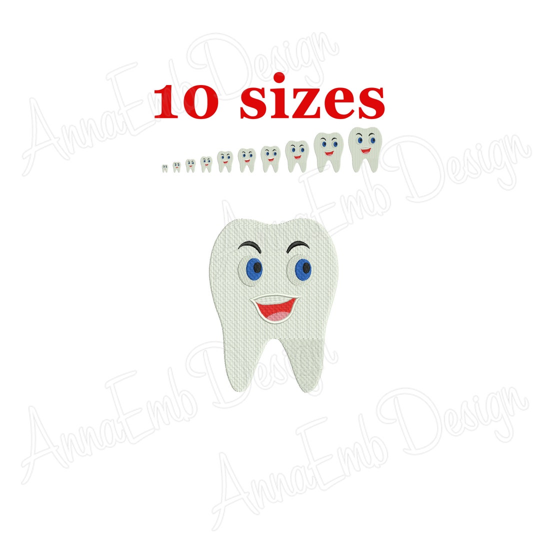Tooth Embroidery Design. Tooth Mini. Tooth Fairy Embroidery. Tooth ...