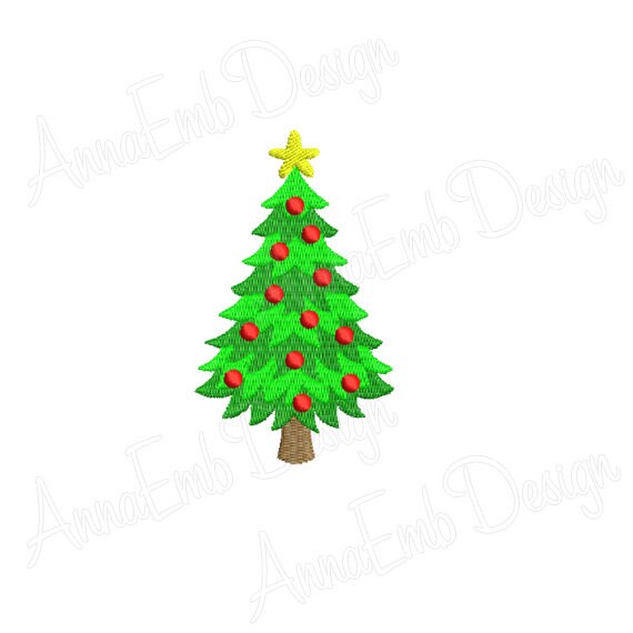 Christmas Tree Embroidery Design. Mini Tree. Tree Silhouette. - Etsy