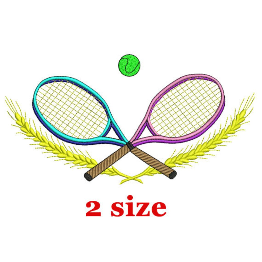Tennis Rackets Machine Embroidery Design. Embroidery Tennis Ball ...