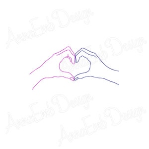 Heart Embroidery Design. Heart Hands Valentines Day. Machine Embroidery ...