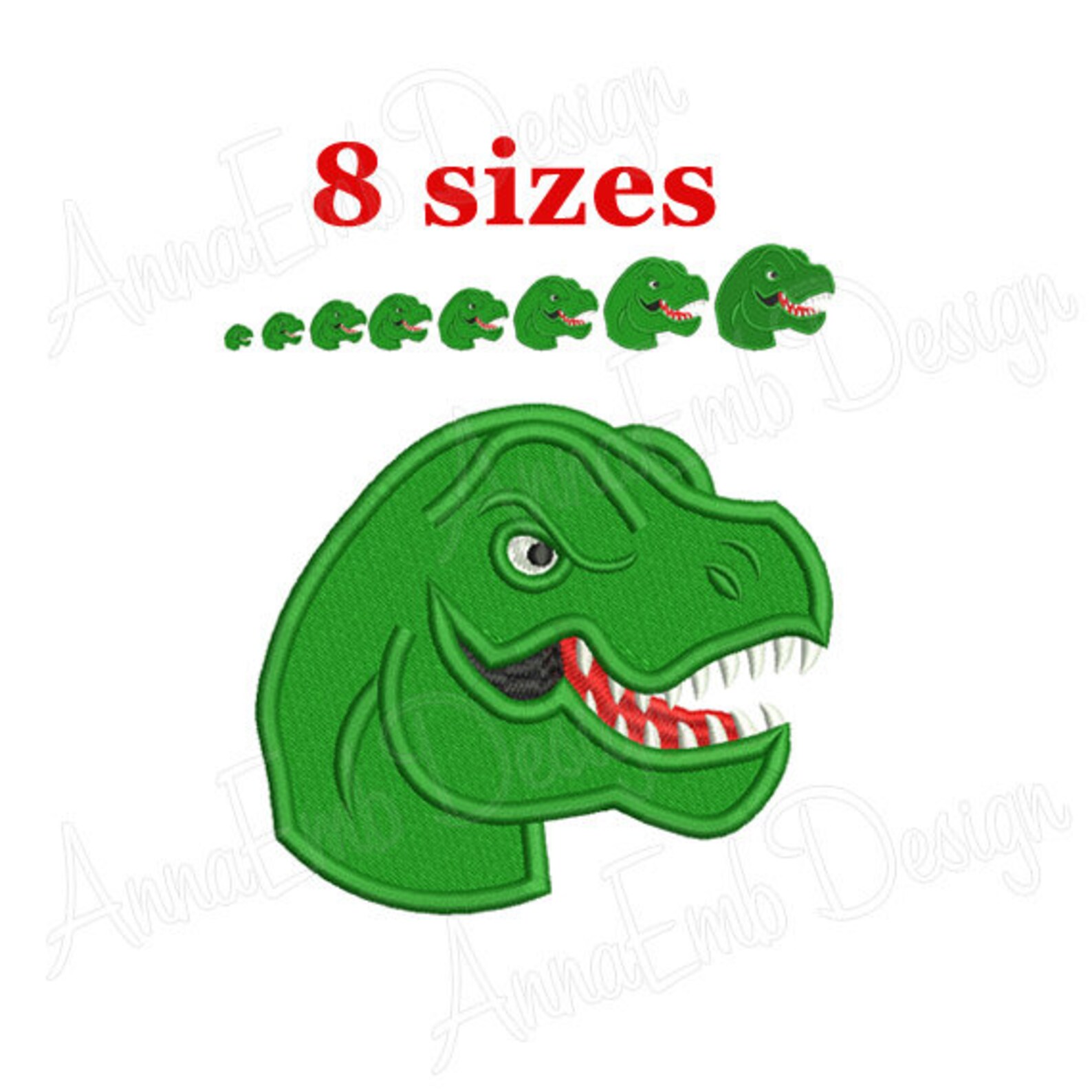 T-rex Dinosaur Embroidery Design. Tyrannosaurus Embroidery - Etsy
