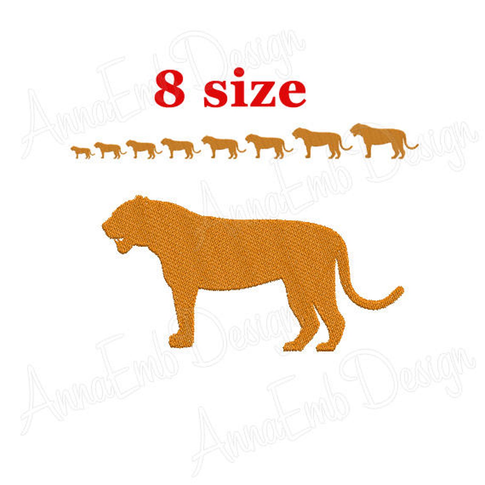 Tiger Embroidery Design. Tiger Silhouette. Tiger Mini. Tiger - Etsy