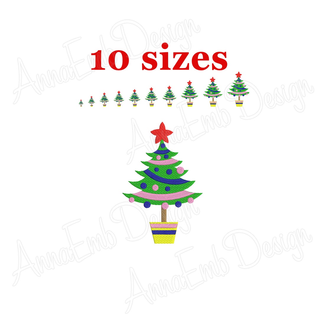 Christmas Tree Embroidery Design. Mini Tree. Tree Silhouette. Christmas ...