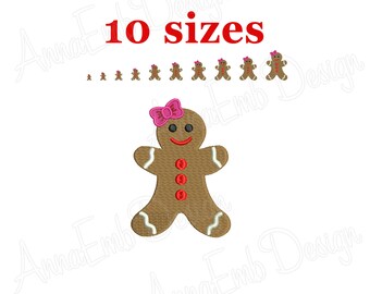 Girl Gingerbread Mini Machine Embroidery Design - Etsy