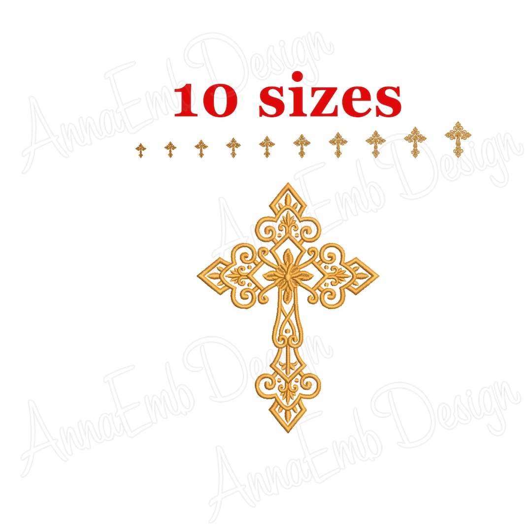 Cross Embroidery Design. Easter Cross Embroidery Design. Christian ...