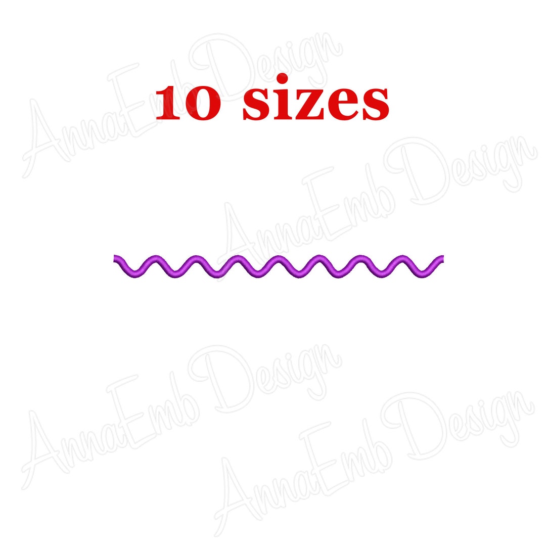 Wavy Line Embroidery Design. Mini Wavy Line Embroidery. Machine ...