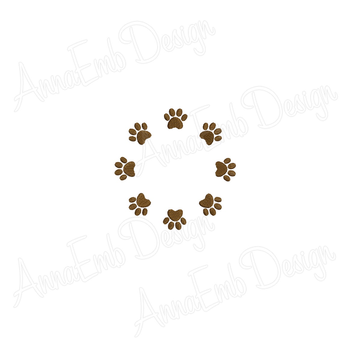 Paw Print Circle Embroidery Design. Paw Print Monogram Frame. Machine ...