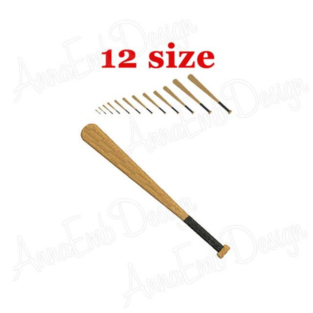 Baseball Bat Embroidery Design. Mini Baseball Bat. Softball Embroidery ...