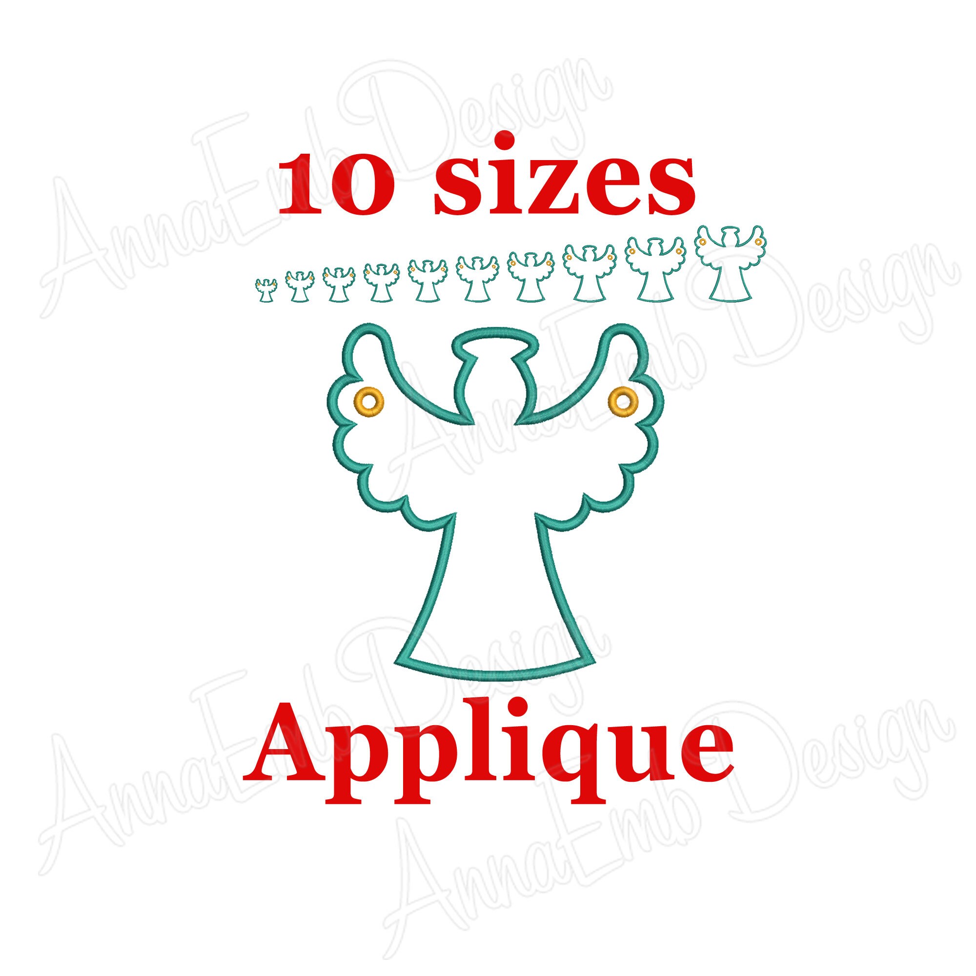 Angel Banner Embroidery Design. Angel Applique Embroidery Design ...