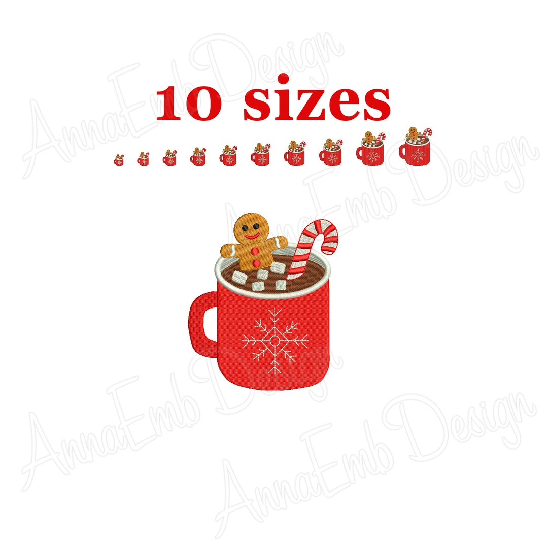 Hot Chocolate Embroidery Design. Coffee Cup Mini. Machine Embroidery ...