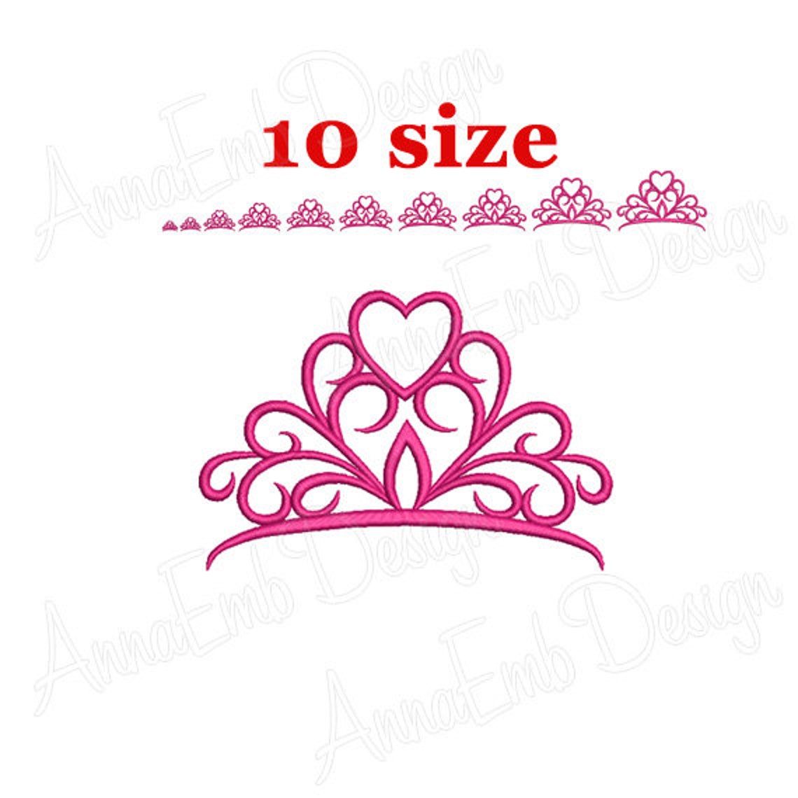 Princess Tiara Embroidery Design. Tiara Mini. Machine - Etsy Canada