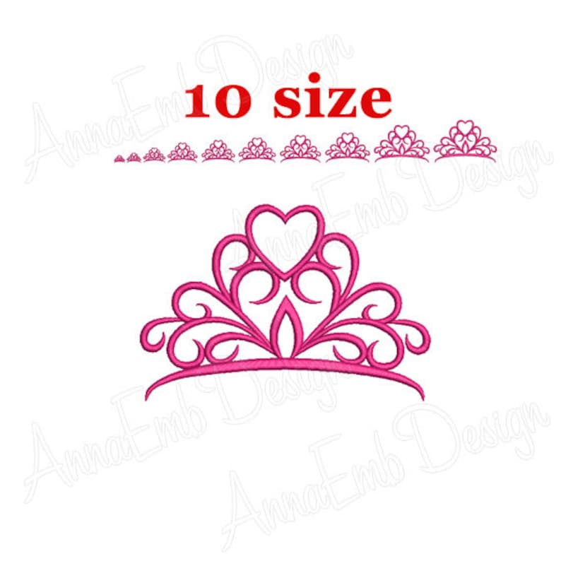 Princess Tiara Embroidery Design. Tiara Mini. Machine - Etsy Canada