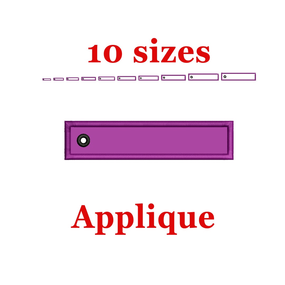 Rectangle Key Tag Embroidery Design. Rectangle Applique Embroidery ...