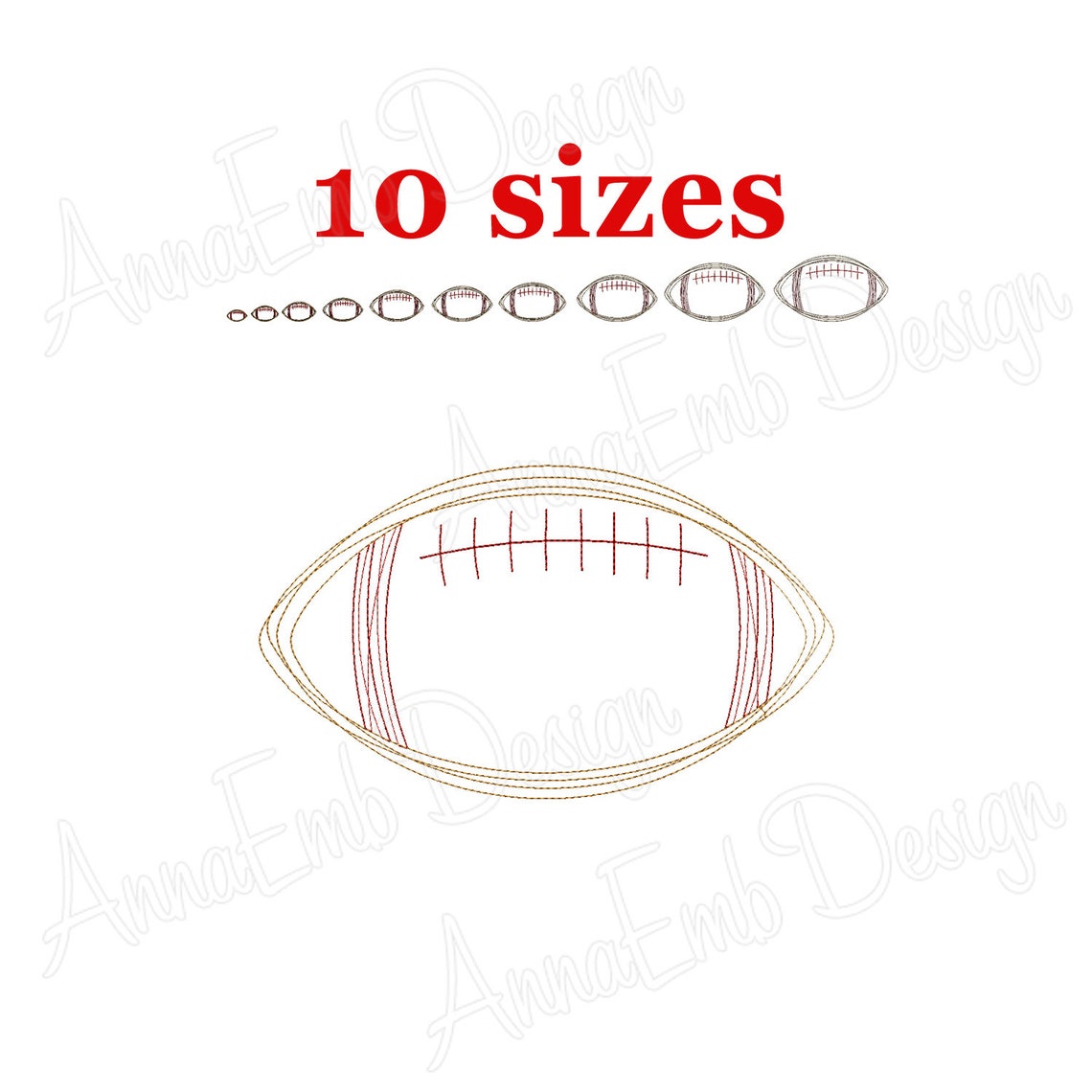 Football Embroidery Design. Machine Embroidery Design. Mini - Etsy