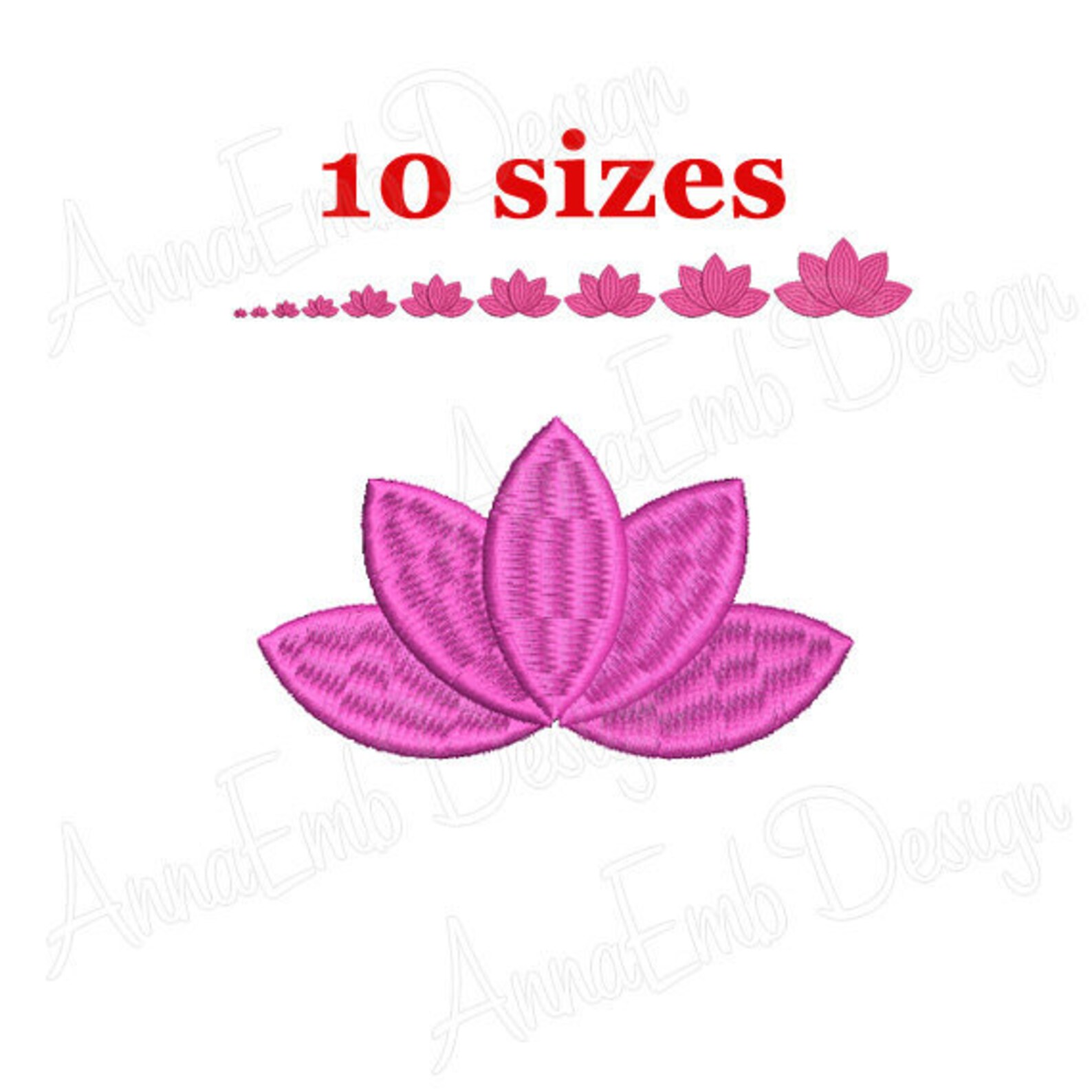 Lotus Flower Embroidery Design. Machine Embroidery Design. - Etsy