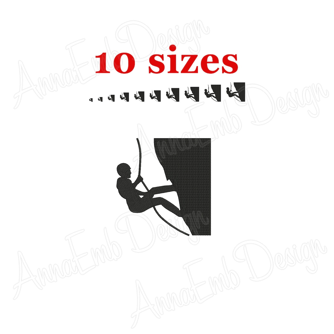 Rock Climber Embroidery Design. Climber Silhouette. Climber Mini ...