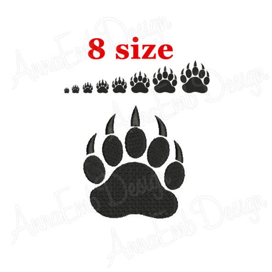 Bear Paw Print Embroidery Design. Paw Mini Embroidery. Machine | Etsy ...