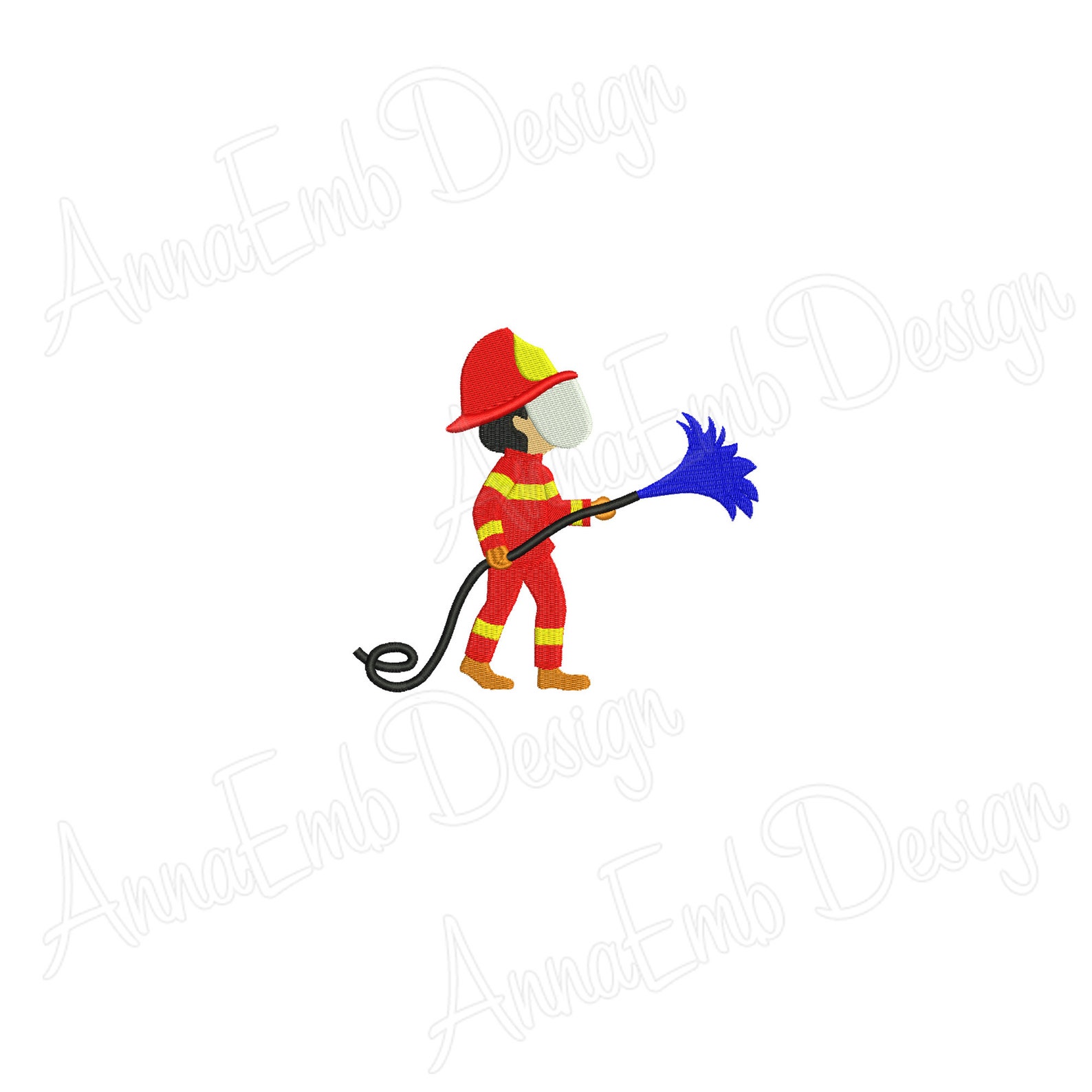 Fireman Embroidery Design. Mini Fireman. Fireman Filled Stich. - Etsy