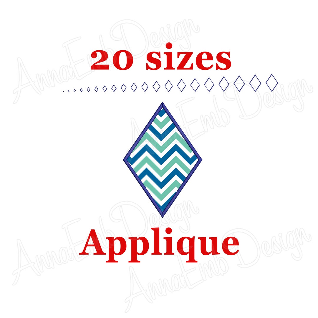 Diamond Applique Embroidery Design. Diamond Embroidery Design. Machine ...
