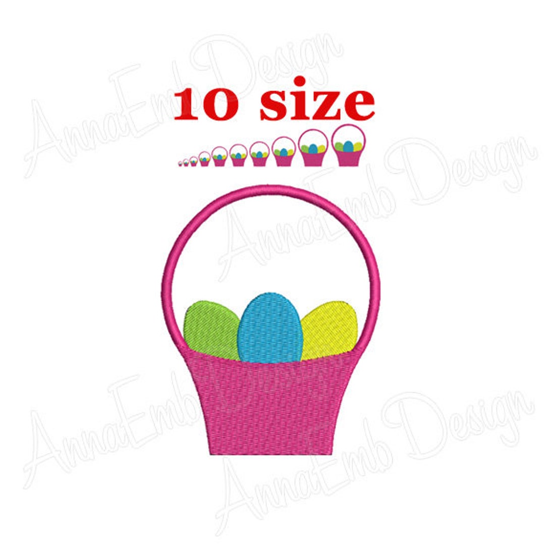 Easter Basket Embroidery Design. Easter Eggs Embroidery Design. Mini ...