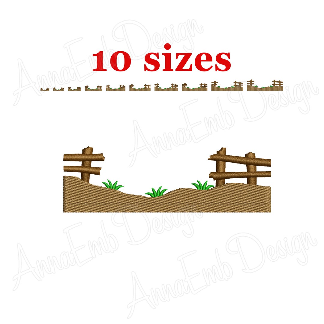 Fence Embroidery Design. Field Embroidery Fence Mini Embroidery. Fence ...