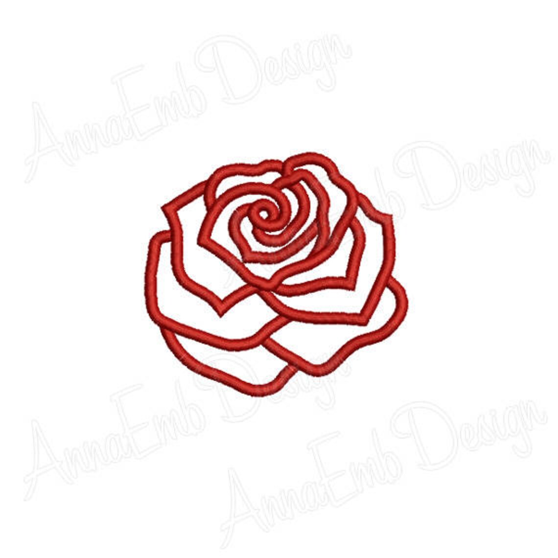 Rose Applique Embroidery Design. Flower Applique Design. - Etsy