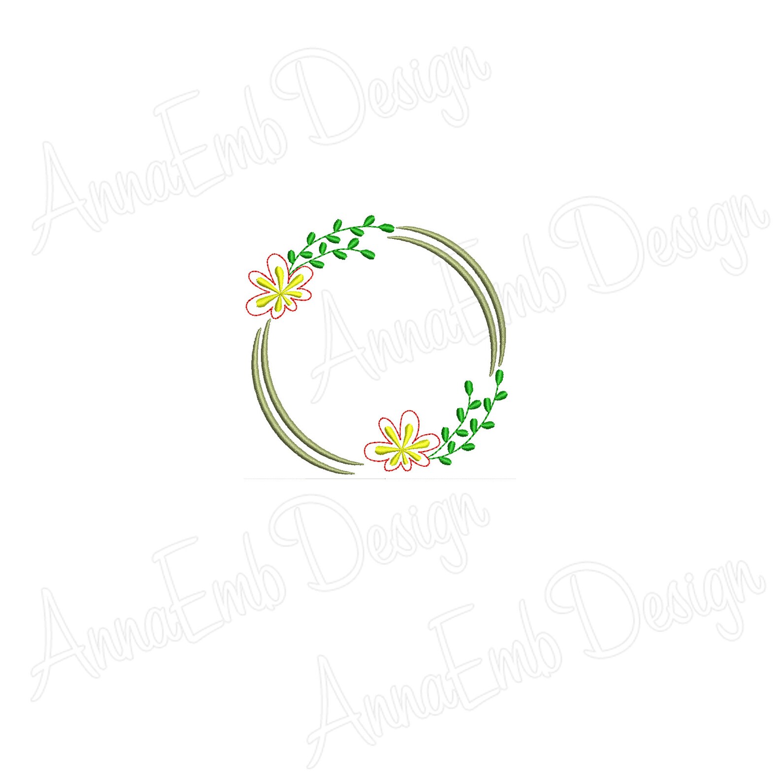 Flower Frame Embroidery Design. Flower Monogram Frame - Etsy